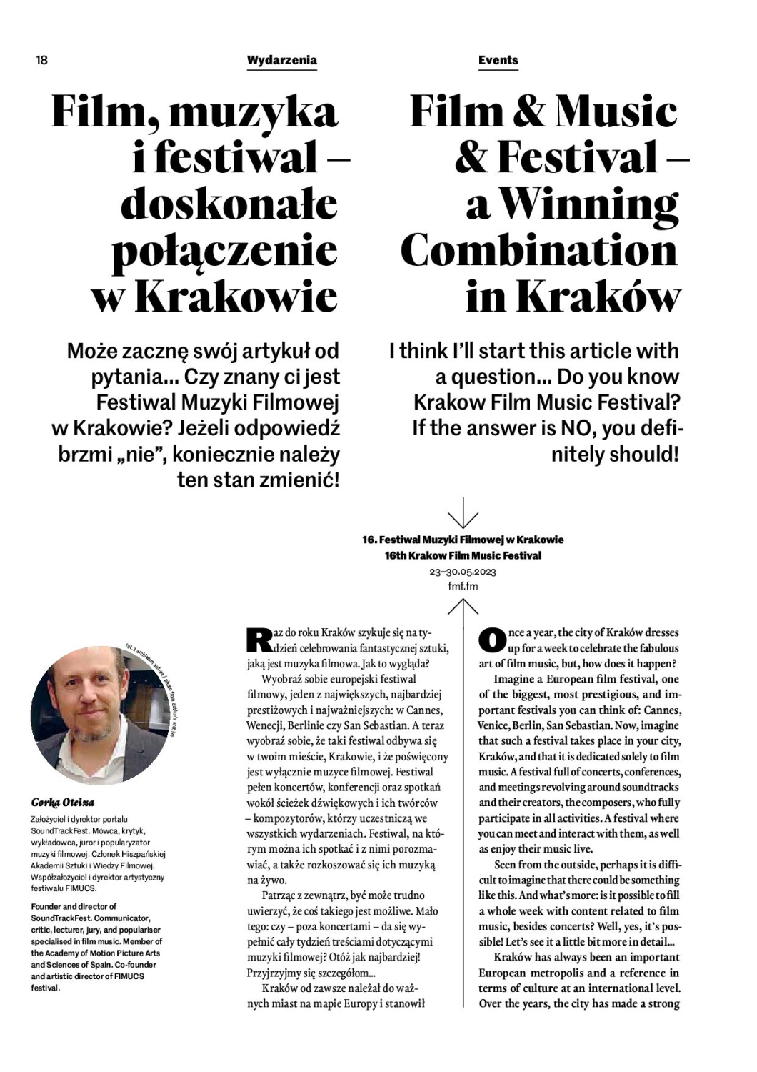 Kraków Culture Magazine – Primavera 2023 – Artículo especial sobre KFMF ...